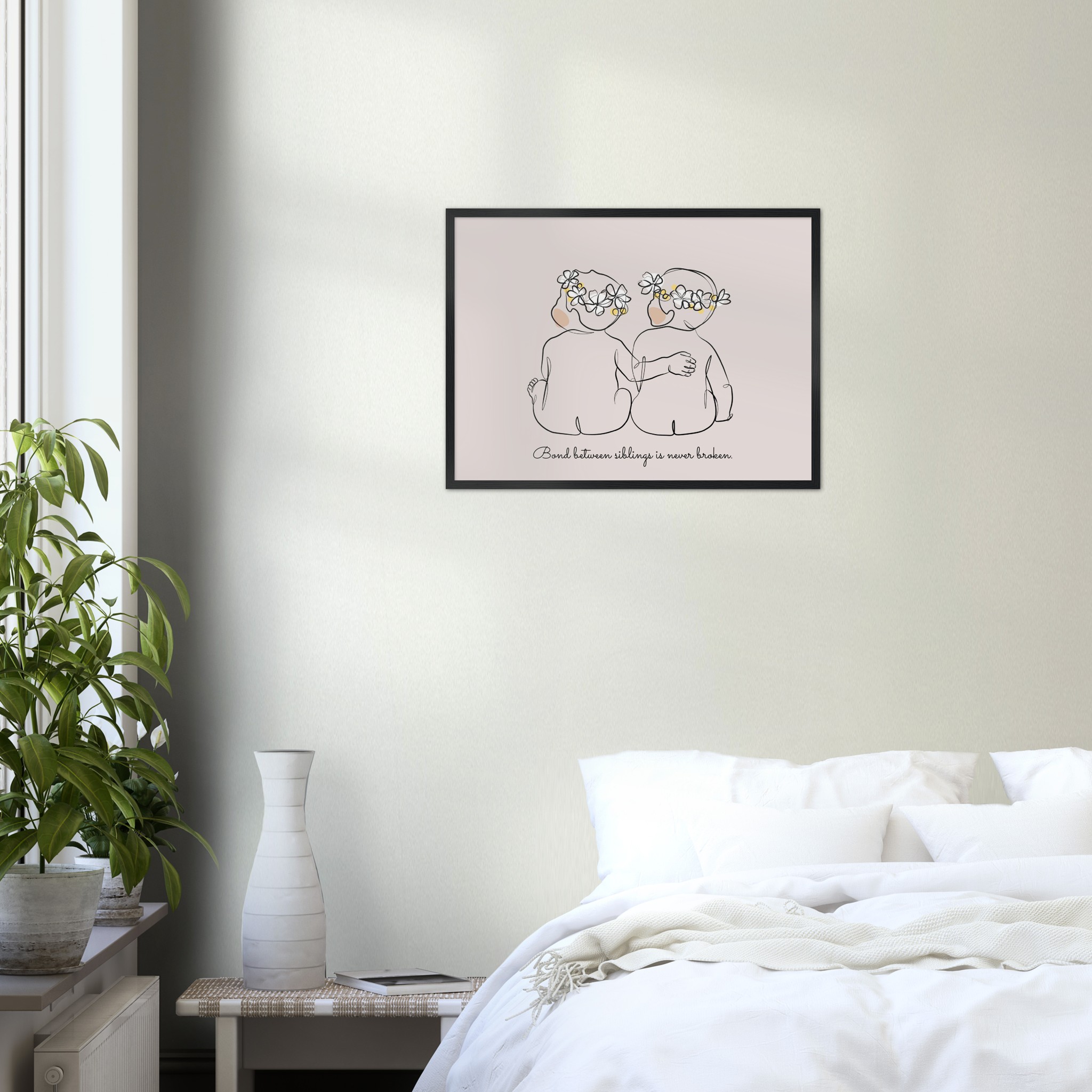 Twin Siblings Back Pose Together Personliased Framed Poster - Vinapa ...