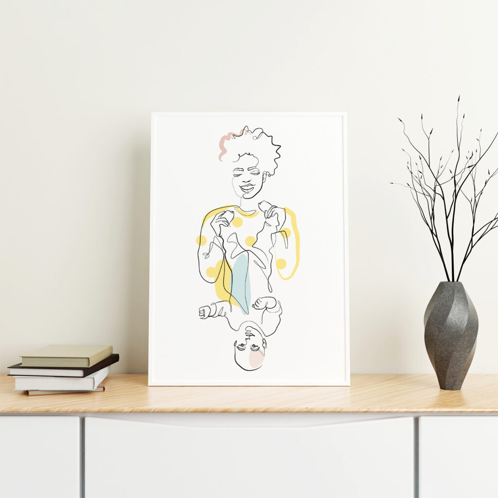 Baby First Milestone And Mother Playing Poster | Vinapa | Posters Art ...