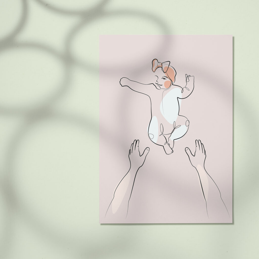 Parent Throwing Baby in Air Poster | Vinapa | Posters Art prints and Books