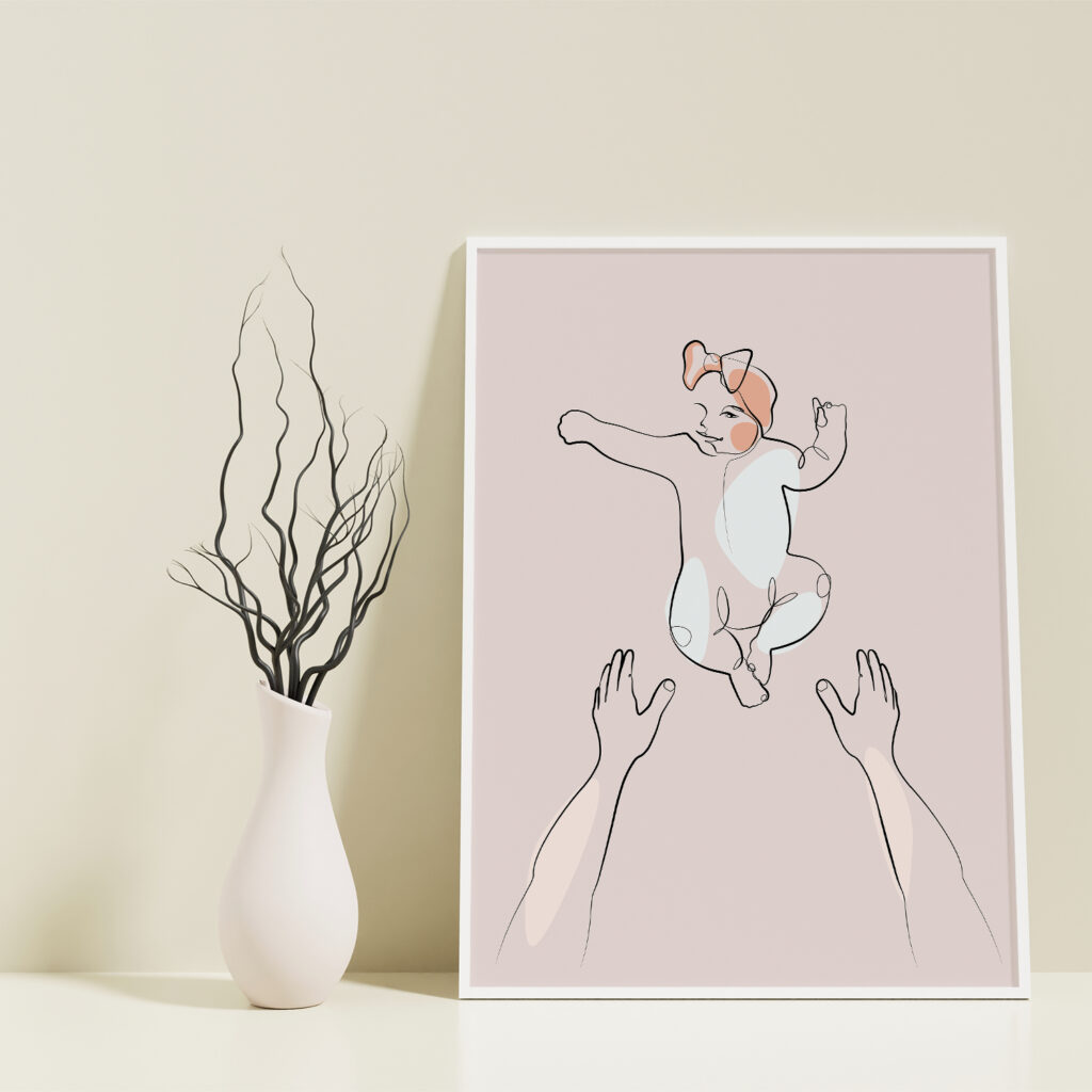 Parent Throwing Baby in Air Poster | Vinapa | Posters Art prints and Books