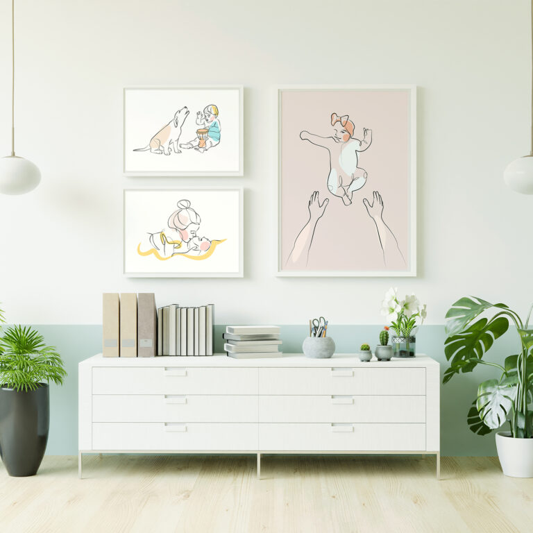 Parent Throwing Baby in Air Poster | Vinapa | Posters Art prints and Books