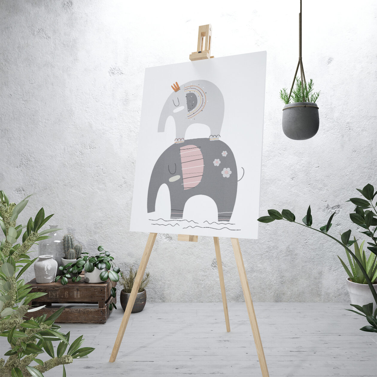 Baby Elephant Riding On Father Elephant Premium Matte Paper Poster ...