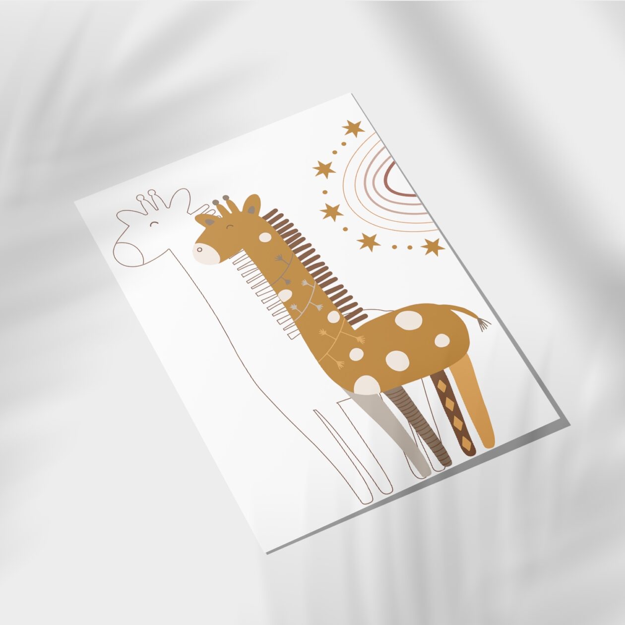 Boho Giraffe Premium Matte Paper Wooden Framed Poster | Vinapa ...