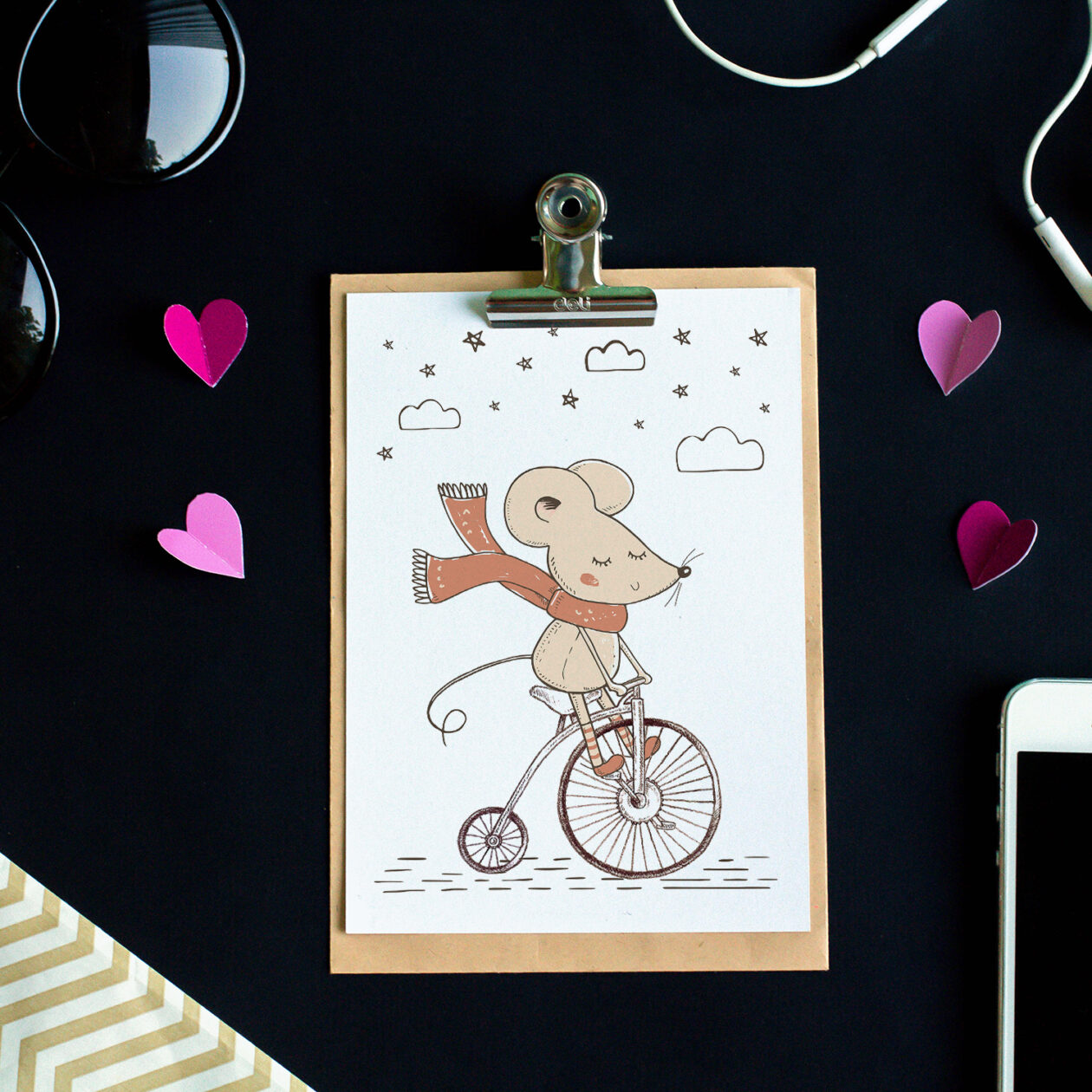 Mouse Riding Bicycle Premium Matte Paper Poster - Vinapa | Posters Art ...